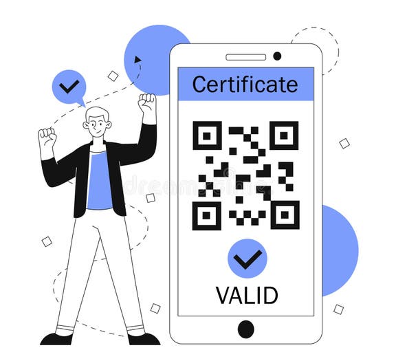 Man with QR code stock vector. Illustration of smart - 276164316