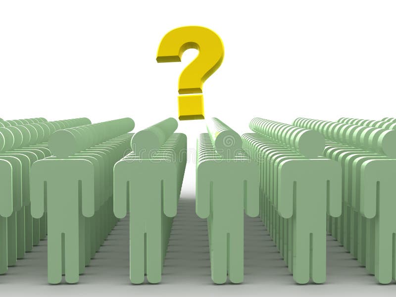 Team and Leader with Question Mark Stock Vector - Illustration of ...