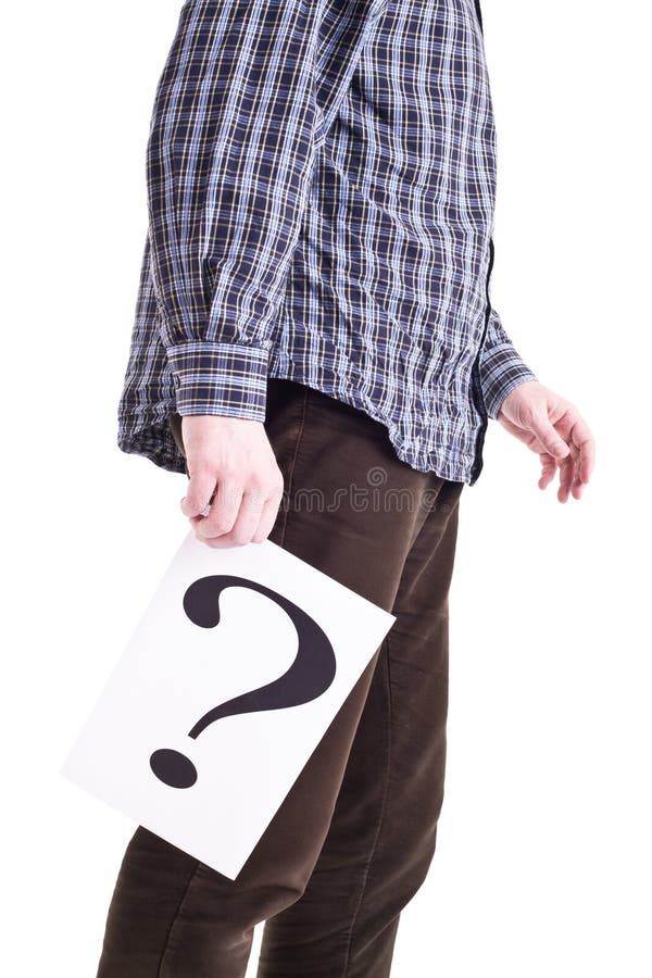 Man with question mark stock photo. Image of alone, checkered - 18077586