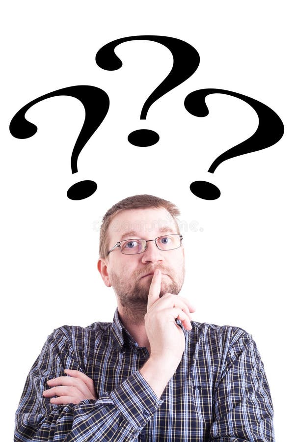 Man with question mark stock photo. Image of alone, checkered - 18077586