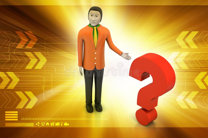Man with question mark stock illustration. Illustration of sign - 57302779