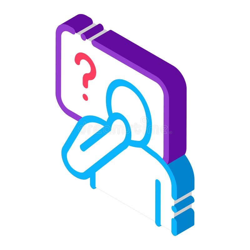 Man Question Mark Frame Isometric Icon Vector Illustration Stock Vector ...