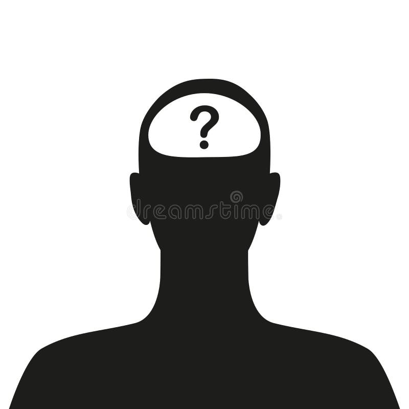 Old Man with Question Mark Inside His Head Silhouette Alzheimer Disease ...