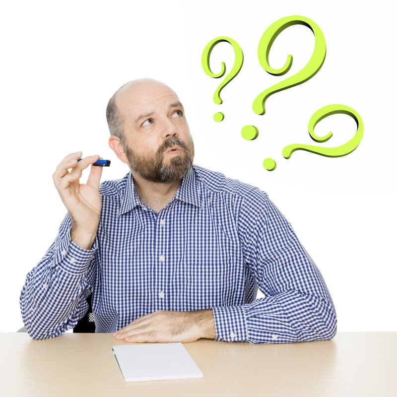 Man with question mark stock photo. Image of caucasian - 38789548
