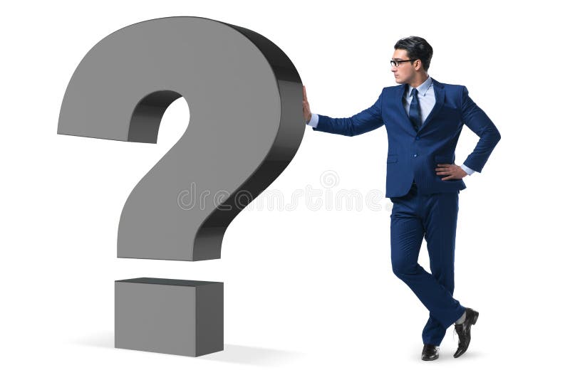 The Man with Question Mark Isolated on White Stock Photo - Image of ...