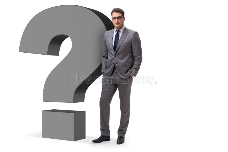 The Man with Question Mark Isolated on White Stock Photo - Image of ...