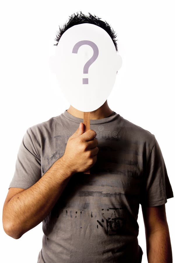 Man And A Question Mark Mask Stock Image - Image: 15091381