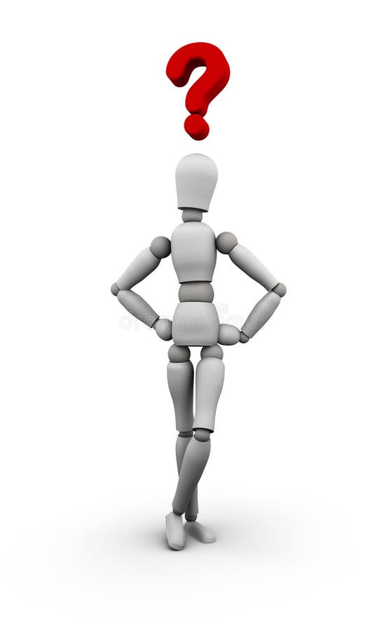 Man with Question Mark Over Head Stock Illustration - Illustration of ...