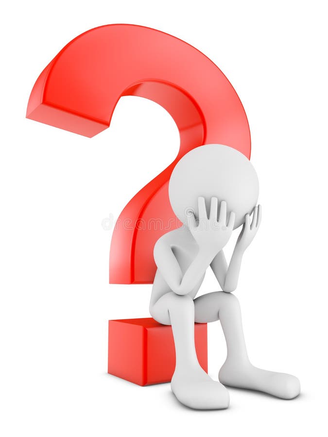 Man with question mark stock illustration. Illustration of solution ...