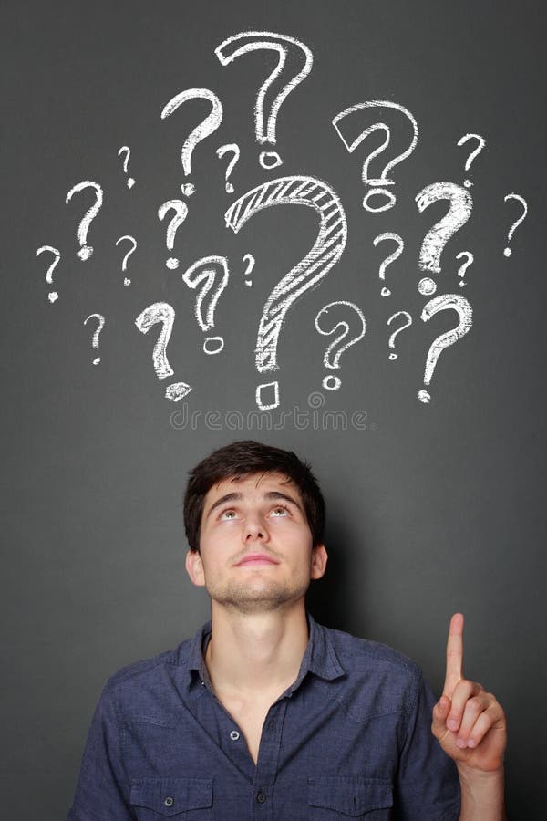 Man with questions stock image. Image of attractive, funny - 19060267
