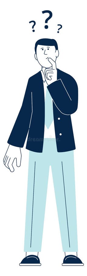 Man with Question Marks Above Head. Problem Solving Icon Stock ...