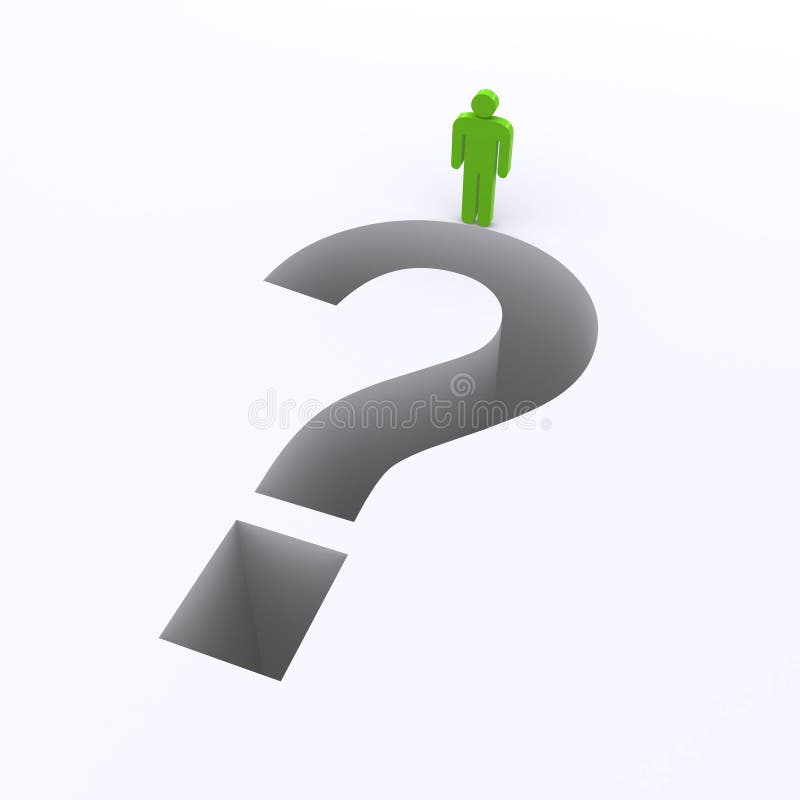 Man and the question sign stock illustration. Illustration of challenge ...