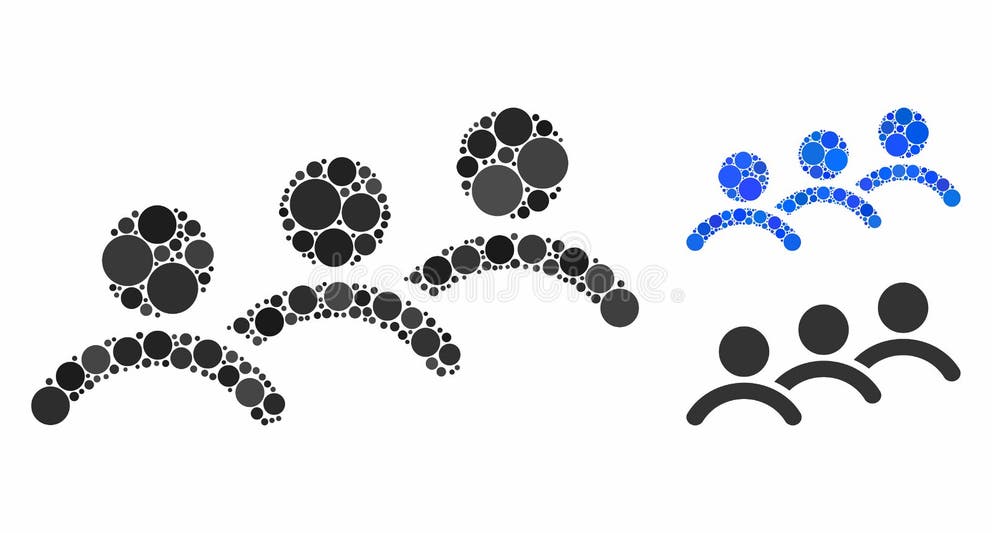 Man Queue Mosaic Icon of Round Dots Stock Vector - Illustration of ...