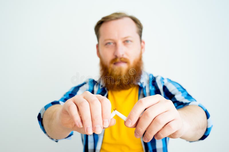 Man quitting smoking stock photo. Image of carcinogenic - 105646778