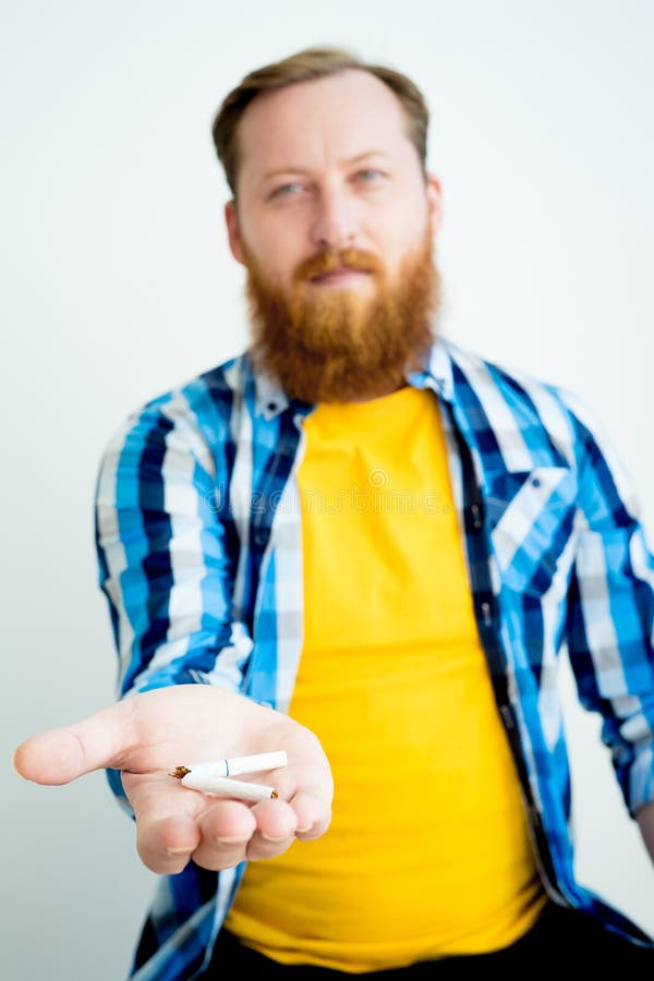 Man quitting smoking stock image. Image of smoke, deadly - 105696823