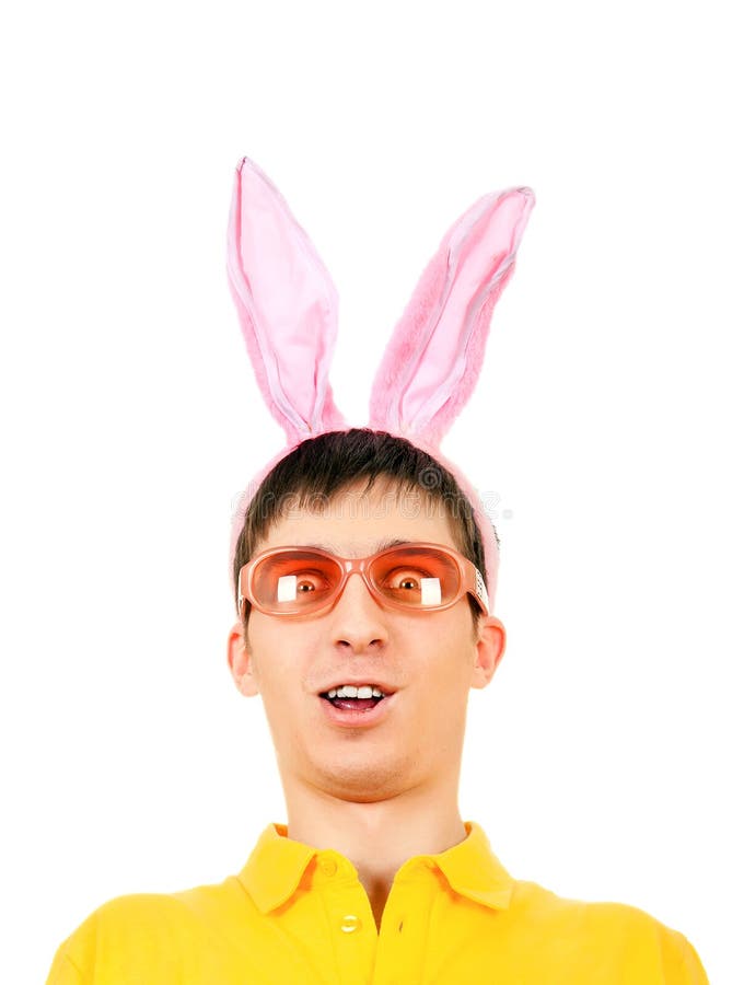 Man with a Rabbit Ears stock image. Image of face, performance - 224089347