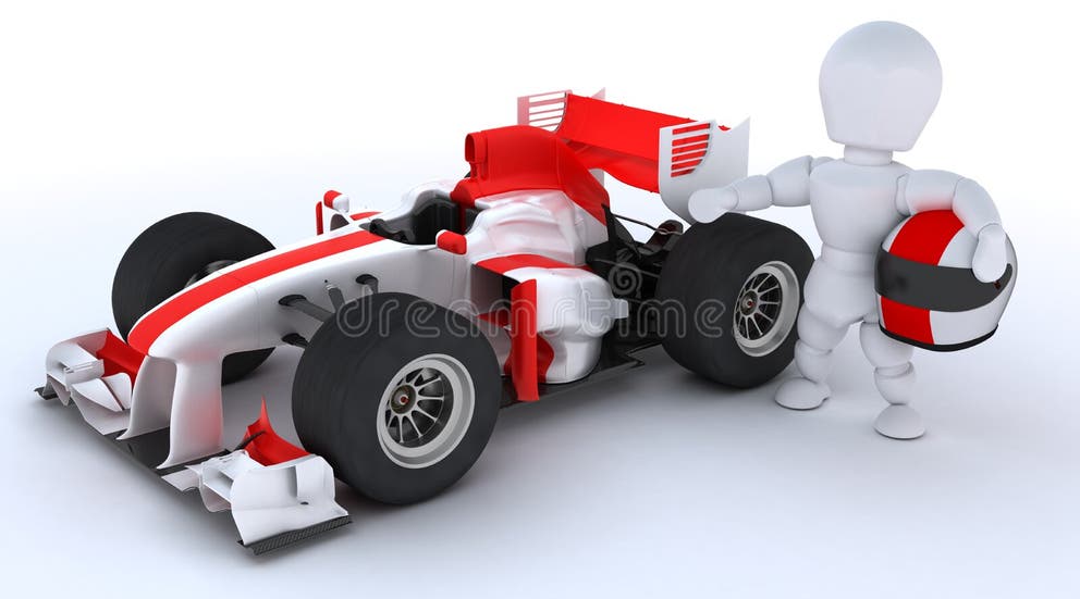 Man with racing car stock illustration. Illustration of race - 23761032