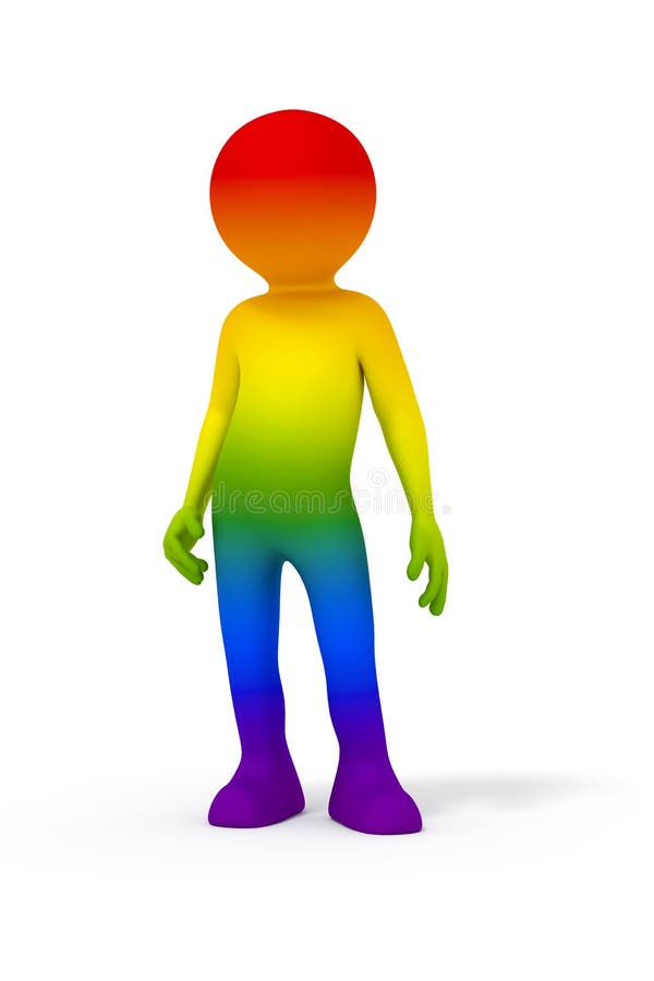 Man rainbow colors stock illustration. Illustration of happy - 58172963