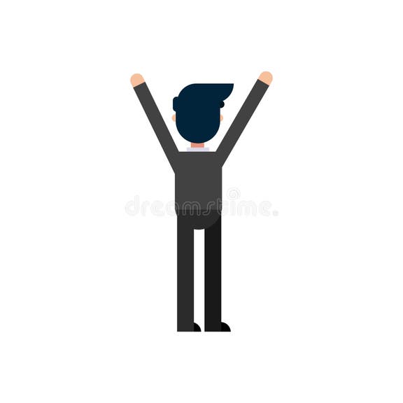 Man Raise Hand, Flat Design Vector Illustration. Stock Vector ...