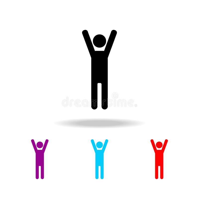 Man with Raised Arms Icon. Elements of People in Different Activities ...