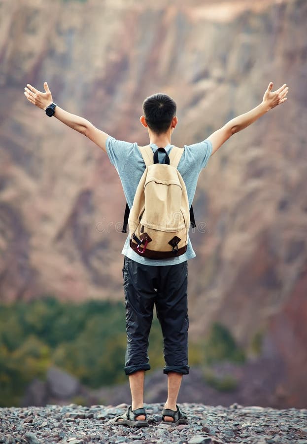 Man with raised hands stock photo. Image of positivity - 47225192