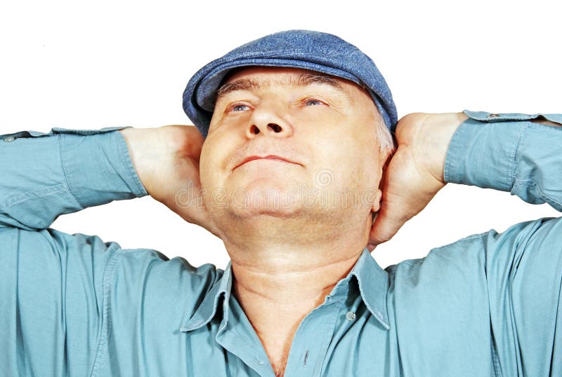 A man with a raised head. stock image. Image of attractive - 33761227