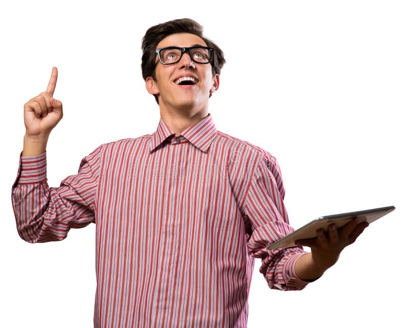 Man Raised His Index Finger Stock Image - Image of confused, learn ...