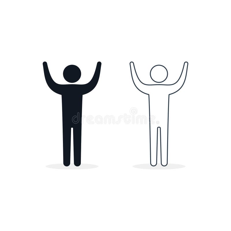 Man Raised Two Hands Icon, Vector Isolated Illustration Stock Vector ...