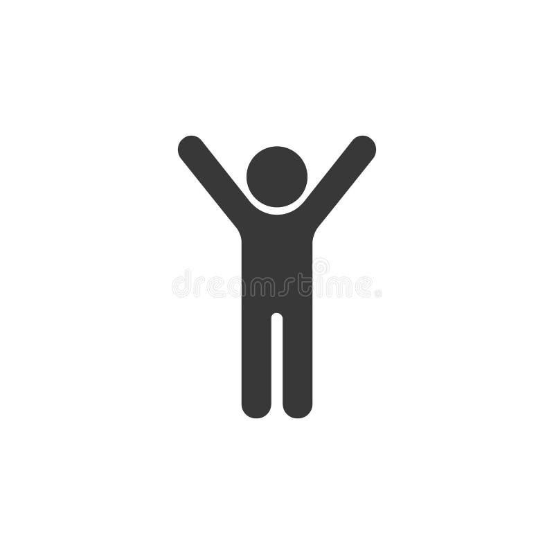 Man Raised Two Hands Icon, Vector Simple Isolated Illustration Stock ...