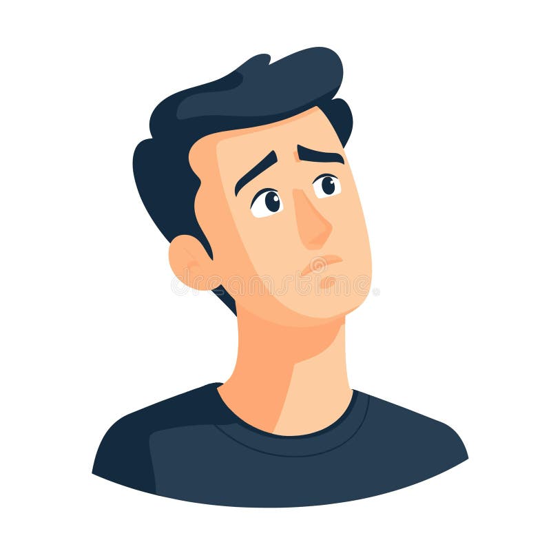 Man Raising an Eyebrow Curious Expression Vector Stock Illustration ...