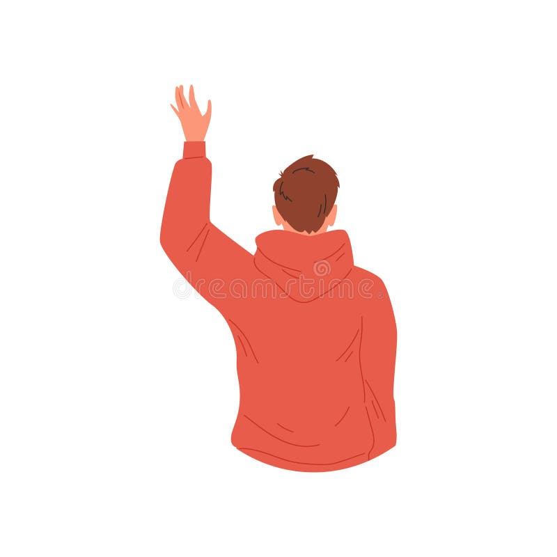 Man Waving Back View Stock Illustrations – 246 Man Waving Back View ...
