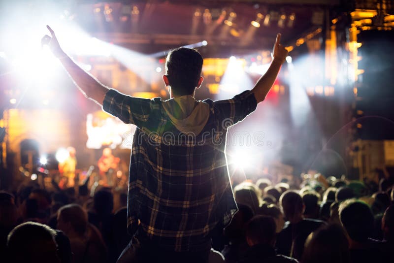 Man Raising Up Hands on Concert Editorial Image - Image of concert ...