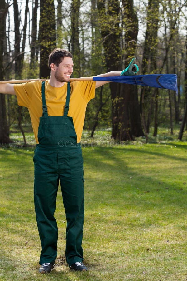 Man with a rake stock photo. Image of hobby, garden, country - 40232710