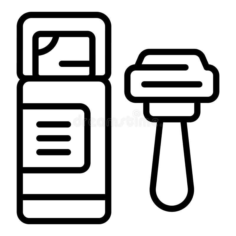 Man Razor Shave Icon, Outline Style Stock Vector - Illustration of ...