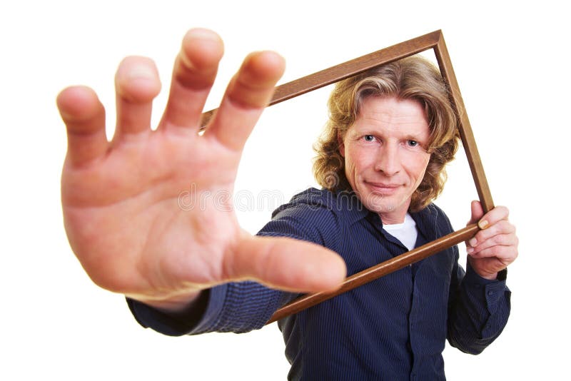 Man reaches through frame stock image. Image of outbreak - 199772853