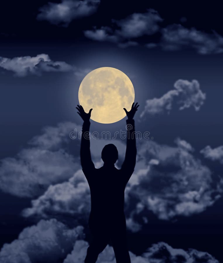 Man Touch Moon Stock Illustrations – 136 Man Touch Moon Stock ...