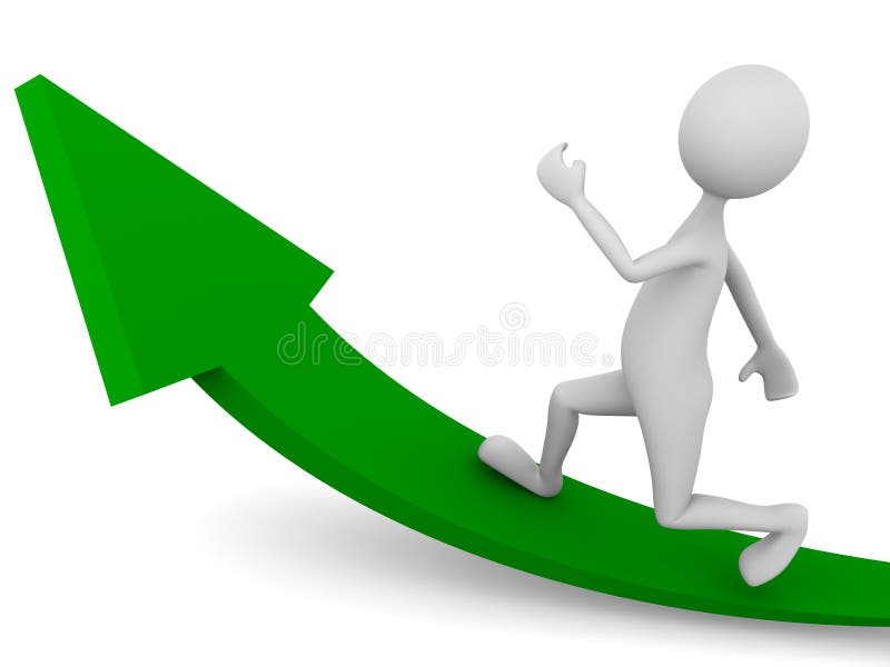 Man reaching for the goal stock illustration. Illustration of isolated ...