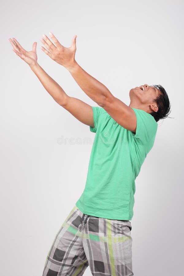 Man reaching out his arms stock photo. Image of shot - 22125088