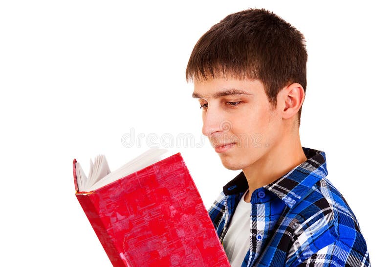 Man read a Book stock image. Image of closeup, isolated - 184196893