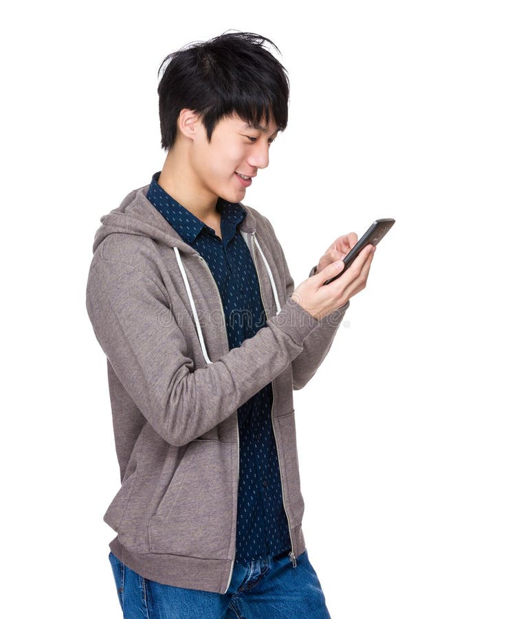 Man read on mobile phone stock image. Image of people - 47516129