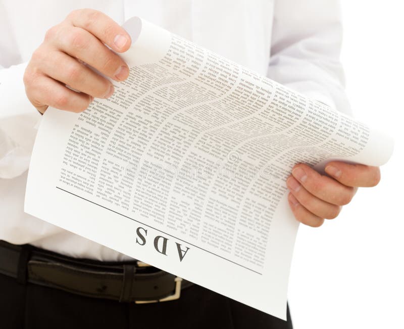 Man reading business paper stock photo. Image of information - 14857982