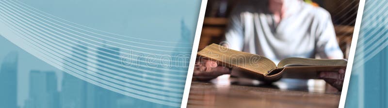 Man Reading the Bible. Panoramic Banner Stock Photo - Image of reading ...