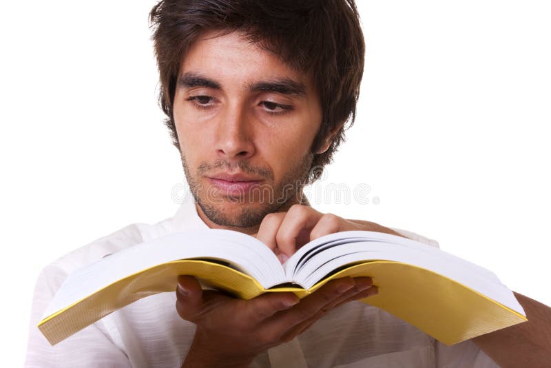Man reading a book stock image. Image of open, eyes, books - 10027967