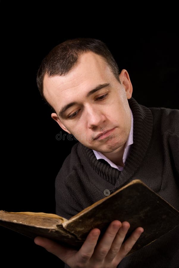 Man reading a book stock photo. Image of open, adult - 12461354