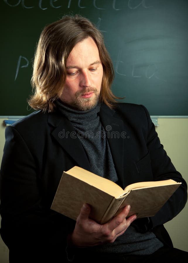 Man reading a book stock photo. Image of library, thoughtful - 20062358