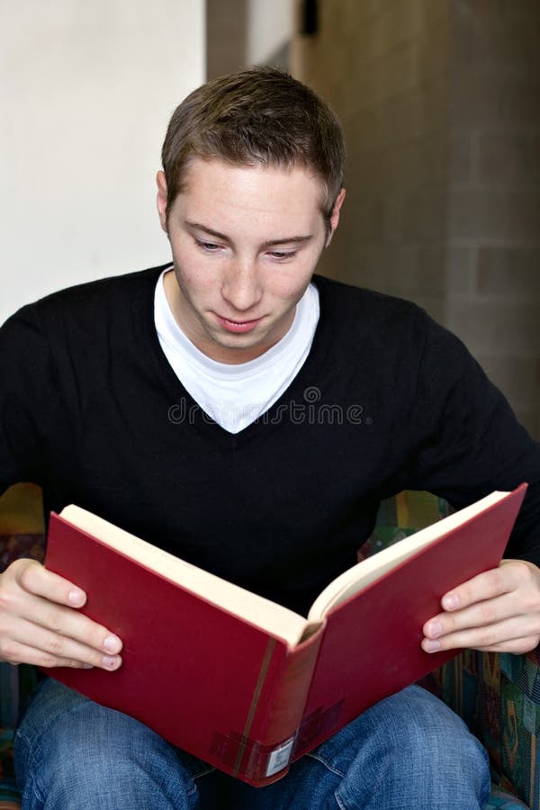 Man Reading a Book stock photo. Image of high, book, happy - 26688448