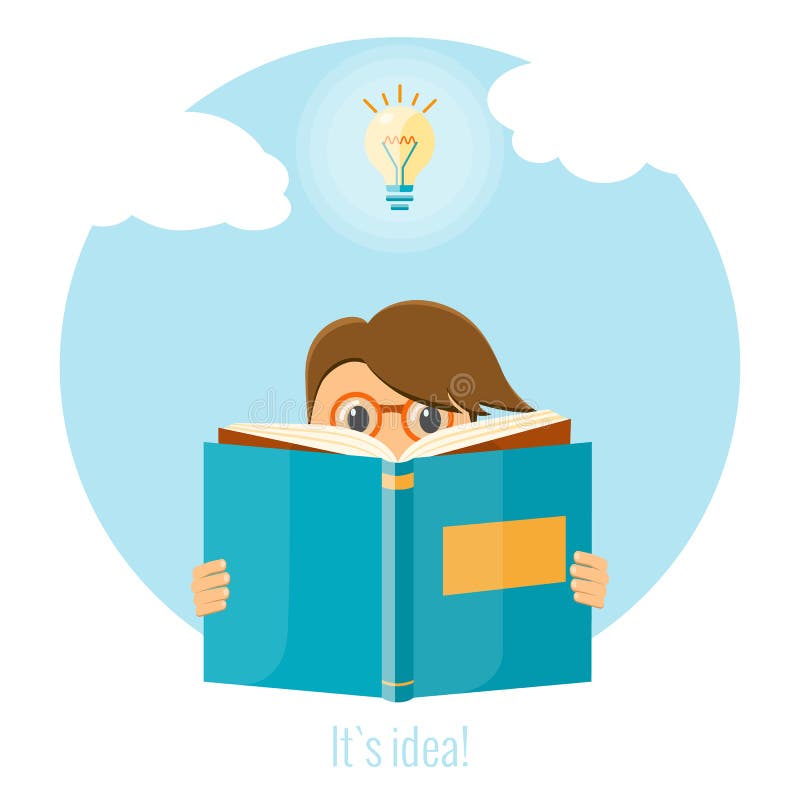 Man Reading a Book for Creating a Good Idea. Business Idea Concept ...