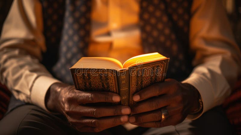 A Man is Reading a Book in His Lap, AI Stock Image - Image of indoors ...
