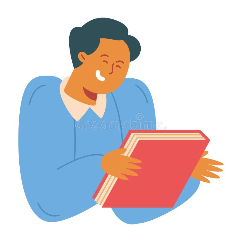 Man reading a book stock vector. Illustration of library - 341827345