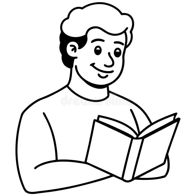 Sketch Man Reading Book Stock Illustrations – 1,155 Sketch Man Reading ...